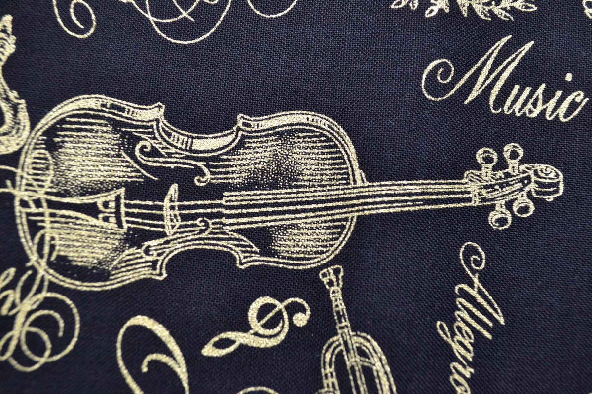 Metallic Musical Instruments Black, Timeless Treasure